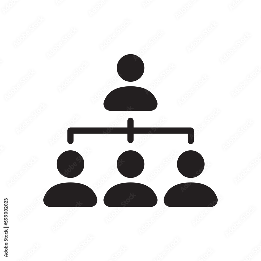 Organization chart vector icon. Company structure icon. Flow chart flat ...