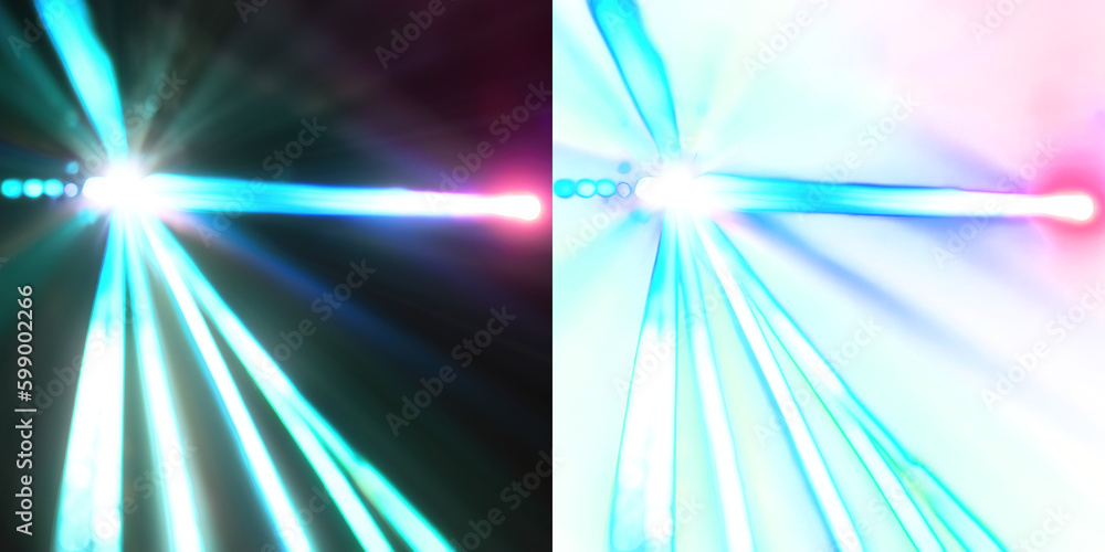 Neon light leak, lens flare and prism overlay. Great as Graphic ...