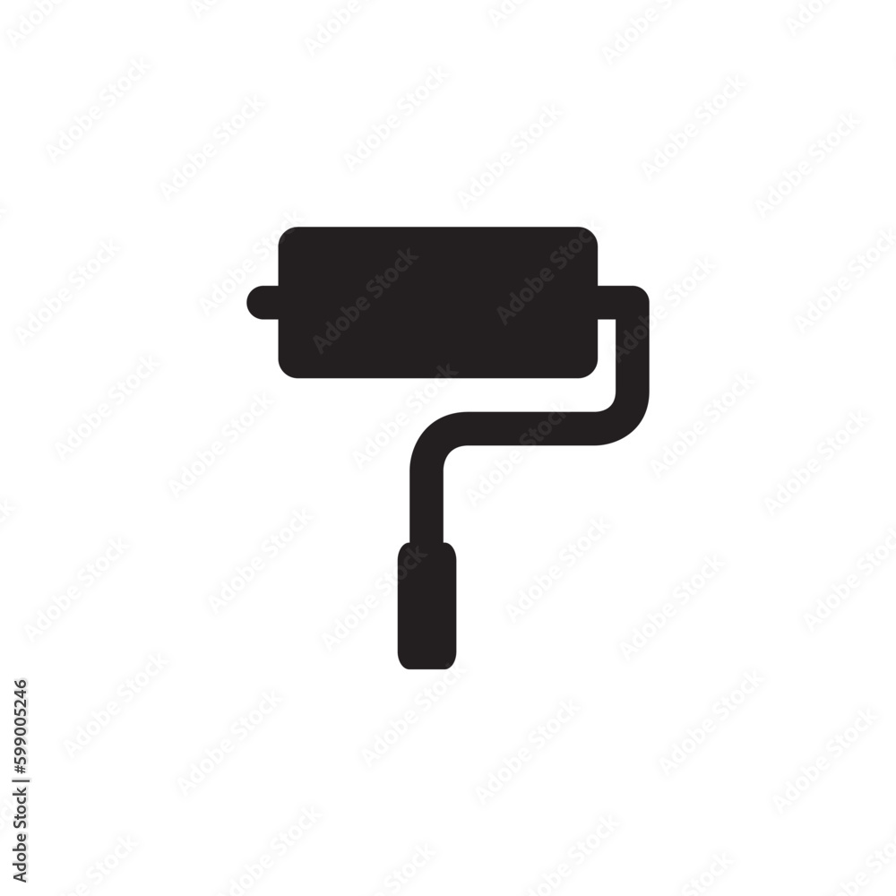 Paint roll vector icon. Paint roller flat sign design. Paint roller ...