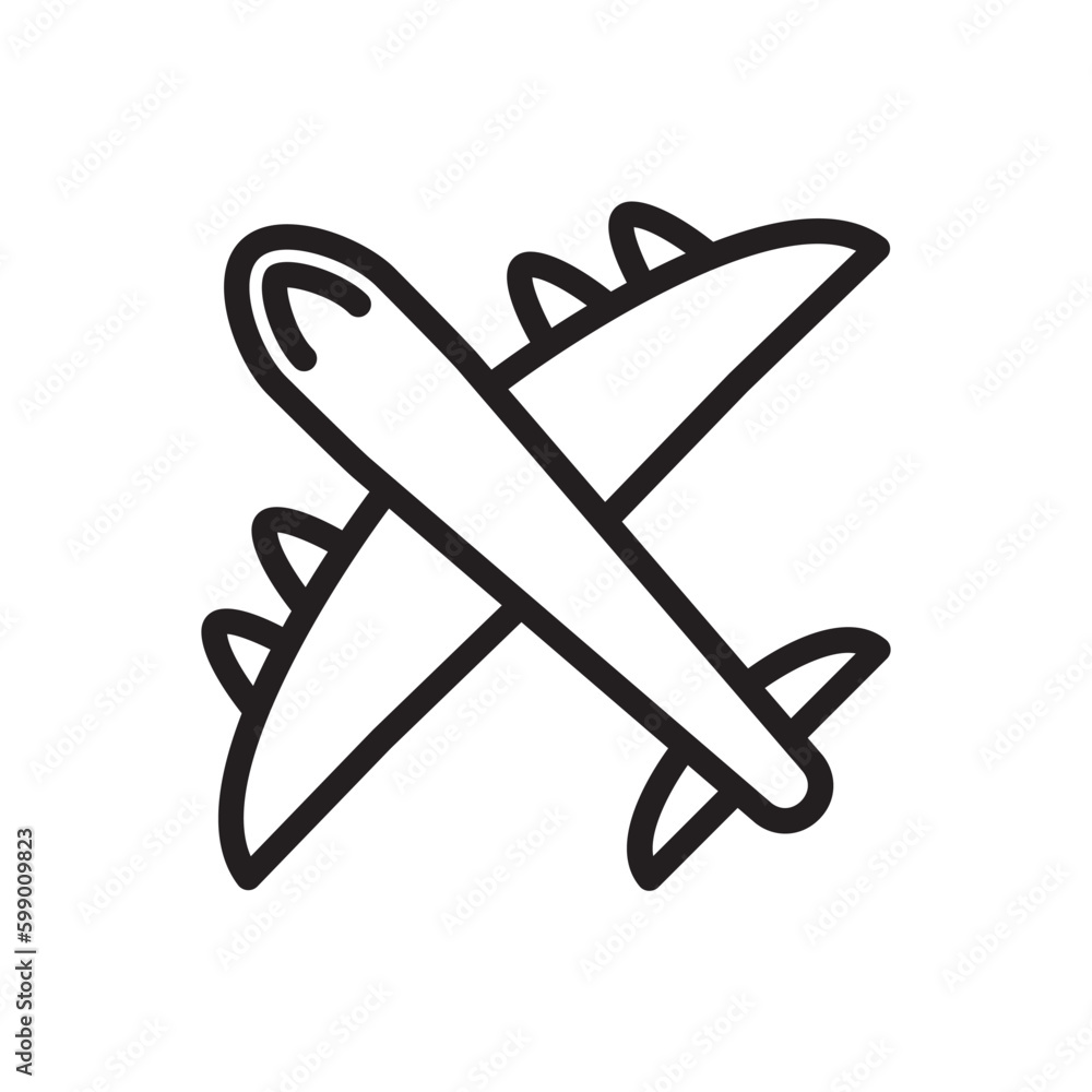 Plane vector icon. Aviation icon. Airplane flat sign design. Flight ...
