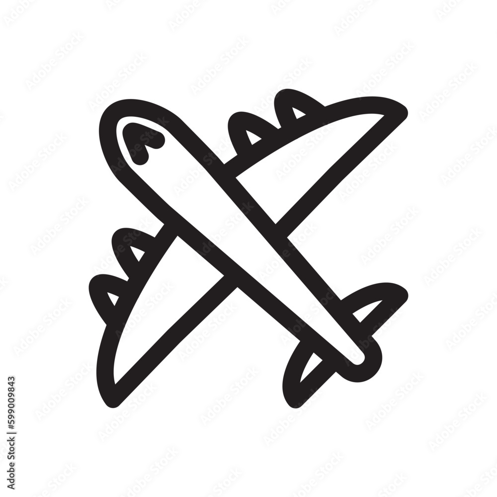 Plane vector icon. Aviation icon. Airplane flat sign design. Flight ...