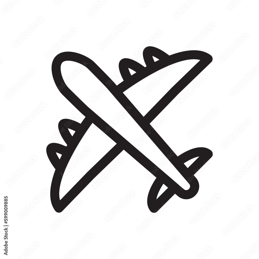 Plane vector icon. Aviation icon. Airplane flat sign design. Flight ...