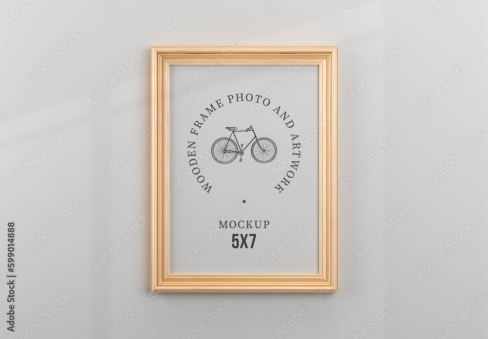 Wooden Frame Photo and Artwork 5x7 Mockup Stock Template | Adobe Stock