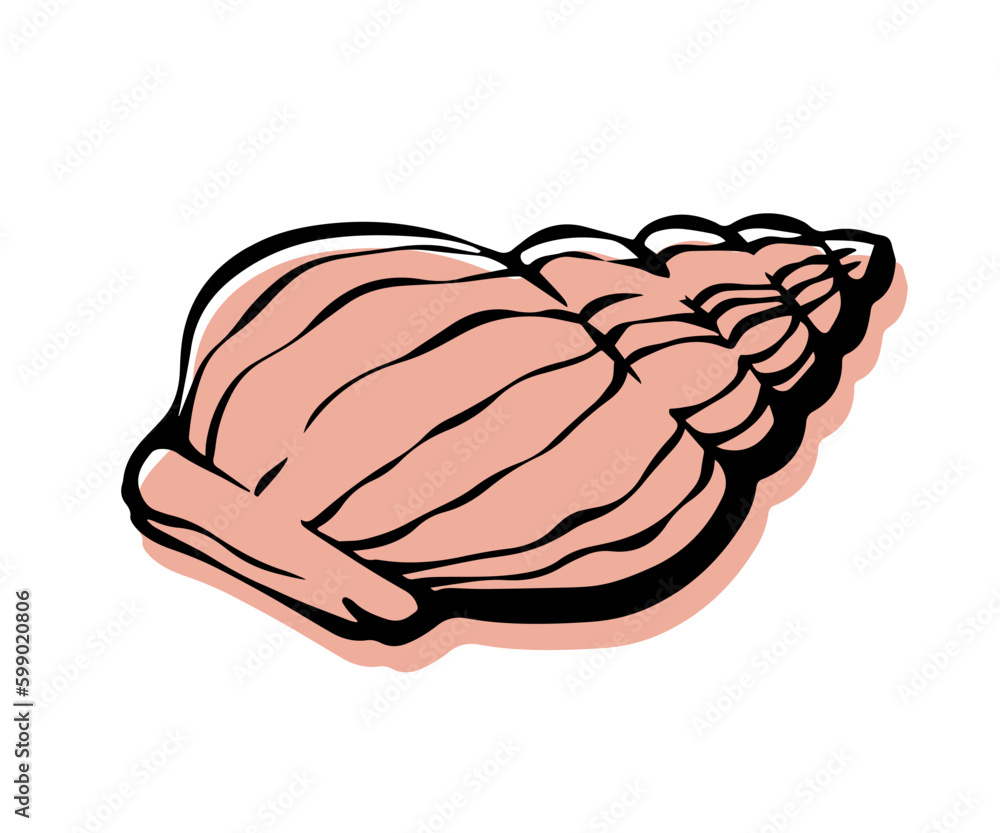 Clam Shell Outline Tattoo