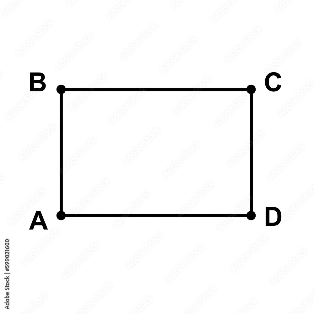 Rectangle with ABC points illustration isolated on white background ...