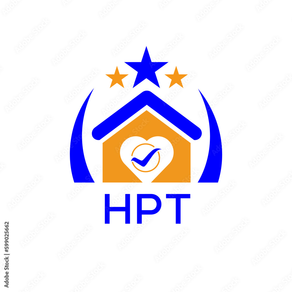 HPT House logo Letter logo and star icon. Blue vector image on white ...