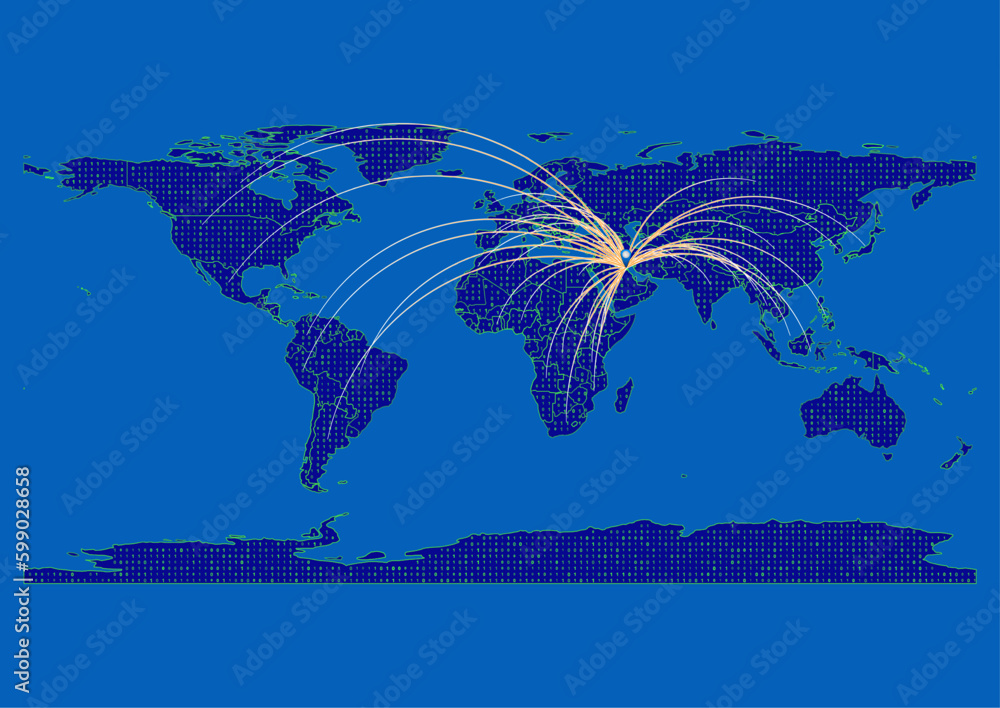 Vector Kuwait map, map of Kuwait for emphasizing export, technology ...