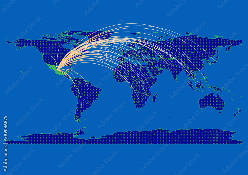 Vector Mexico map, map of Mexico for emphasizing export, technology ...
