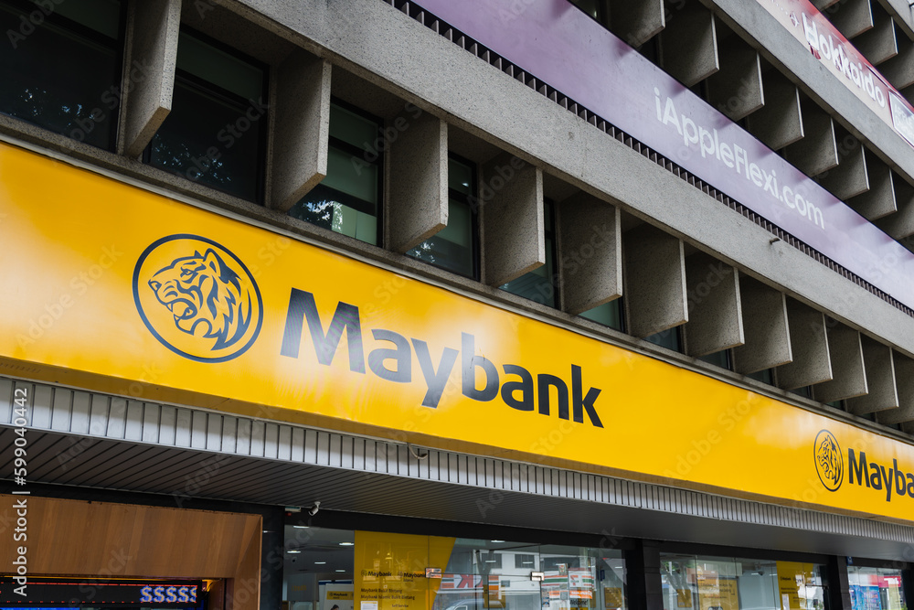 Kuala Lumpur, Malaysia - April 2023: Maybank sign and logo at Maybank ...