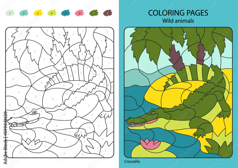 Coloring book for children. Crocodile. Coloring page for kids ...