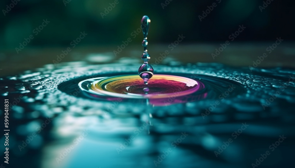 Nature beauty in wet, rippled water surface generated by AI Stock ...