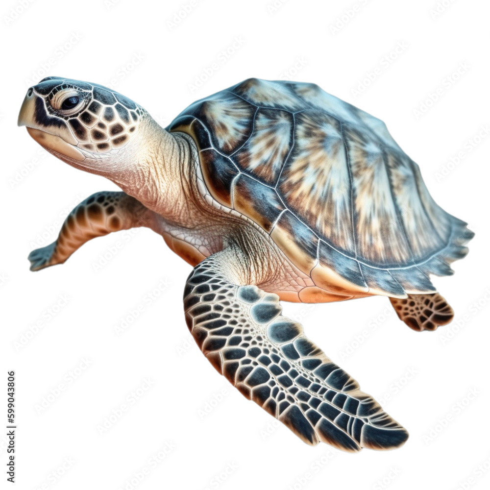 Sea turtle on a transparent background. cut out png Stock Illustration ...