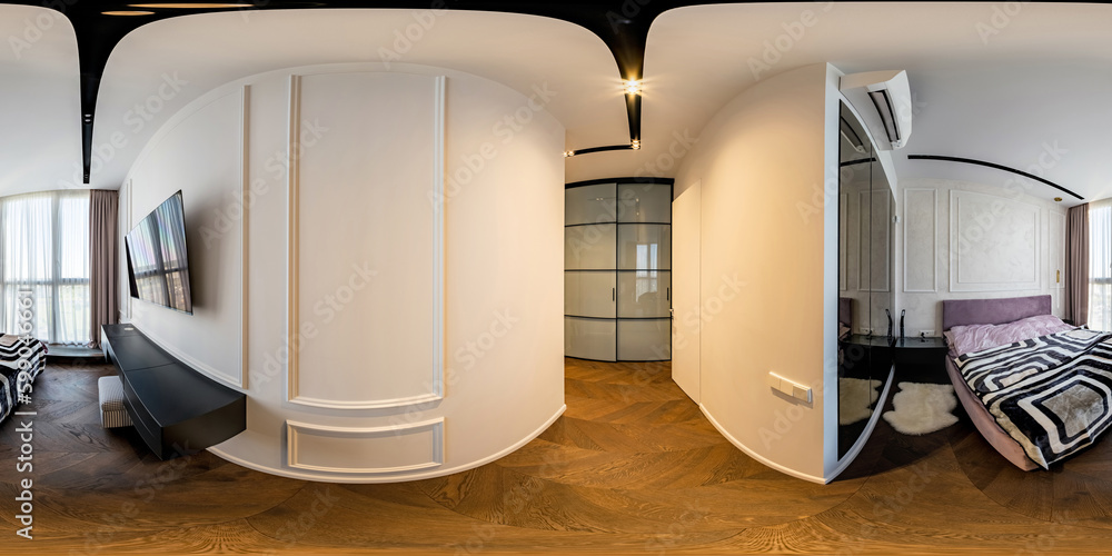 Full seamless panorama 360, a seamless panorama of the room and ...