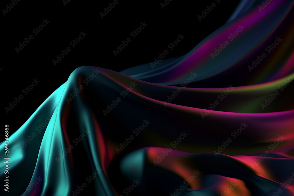 Dark Black Matte Cloth With Gradient Cathode Ray Display Rgb Color Displacement Chromatic