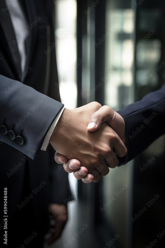 Business handshake between two unrecognizable men. Close up shot ...