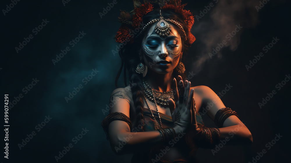 Ancient Indian goddess dancing Stock Illustration | Adobe Stock