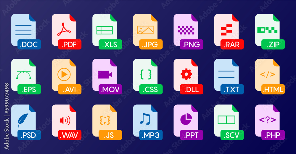 web file labels icon set vector illustration. Stock Vector | Adobe Stock