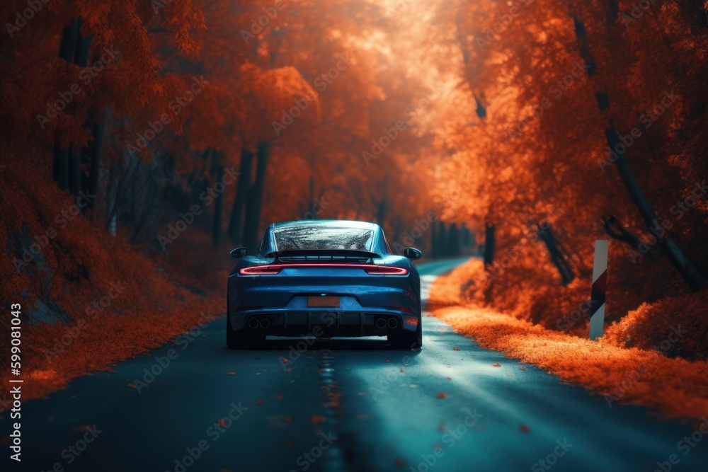 Breathtaking photograph of a futuristic electric car driving on a ...