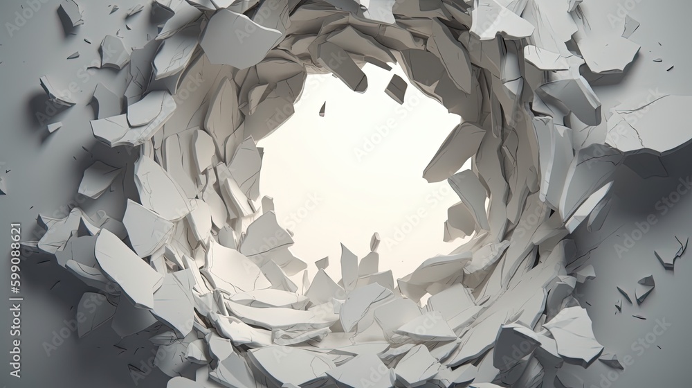 ripped paper hole, digital art illustration, Generative AI Stock ...