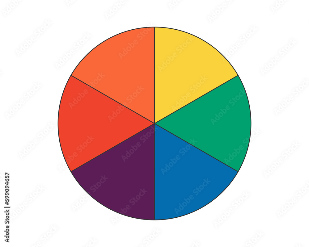 Rainbow colored circle shape. Iridescent colors sectors in round ...