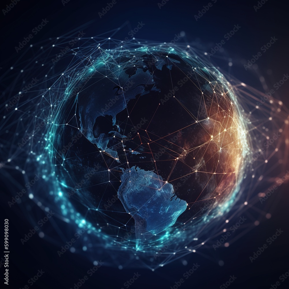 Global network modern creative telecommunication and internet ...