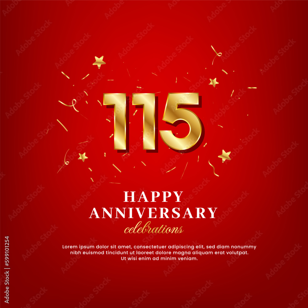 115 years of golden numbers, anniversary celebrating text, and ...