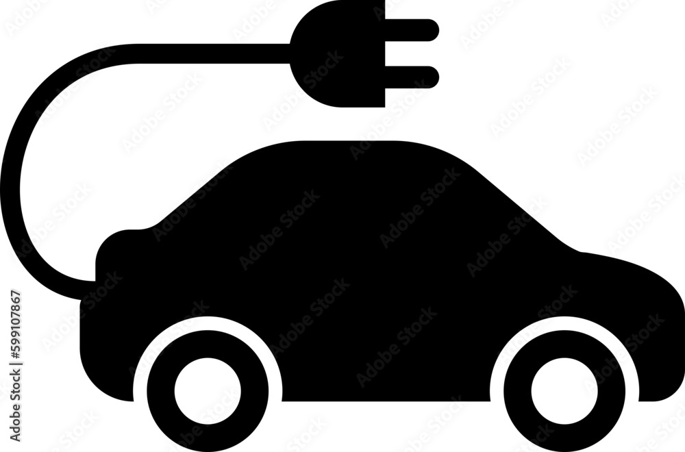 electric cars with a black emblem for a plug, logotype for ev car ...