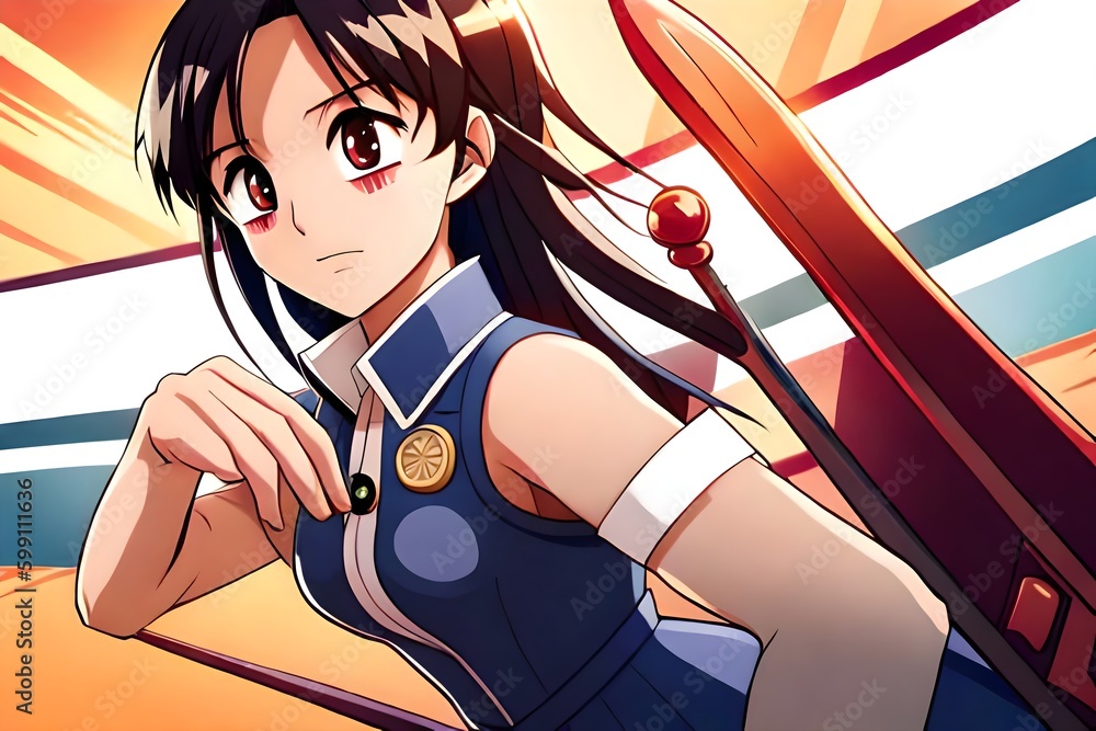 Cute anime model posing, anime art, AI-Generated Image Stock ...