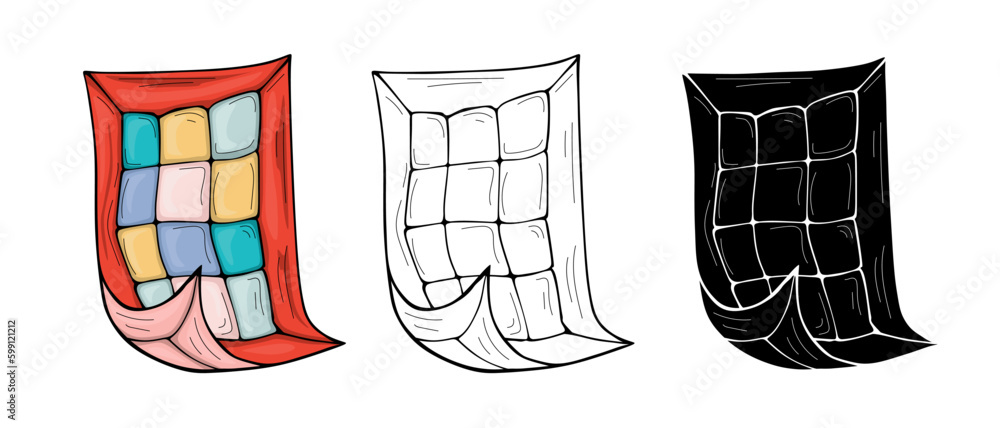 cartoon colored blanket, Vector illustration Stock Vector | Adobe Stock