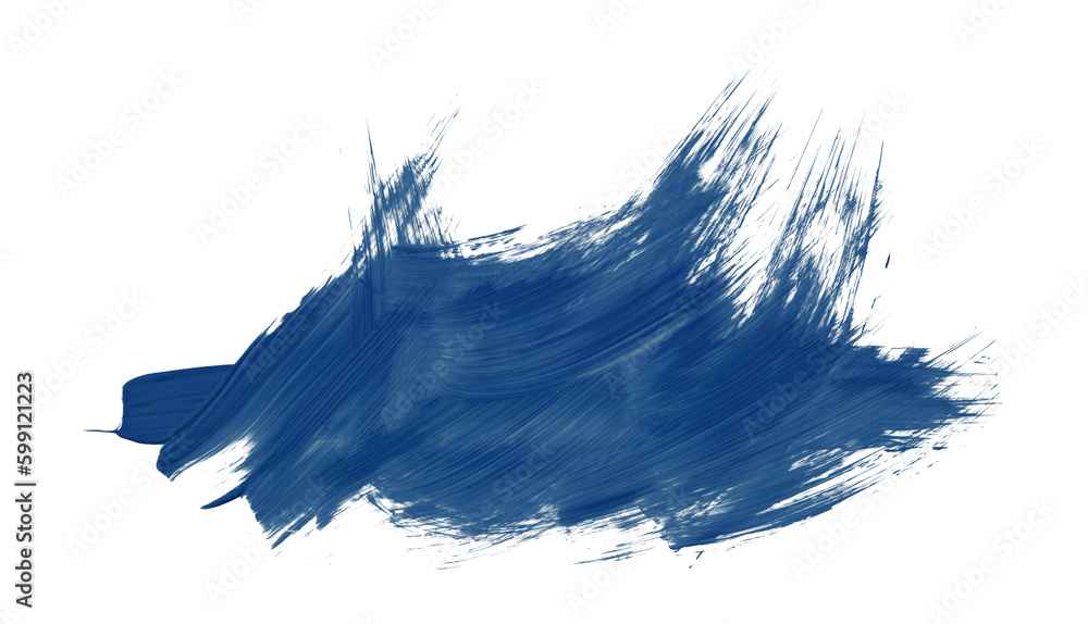 Shiny blue brush isolated on transparent background. blue watercolor ...