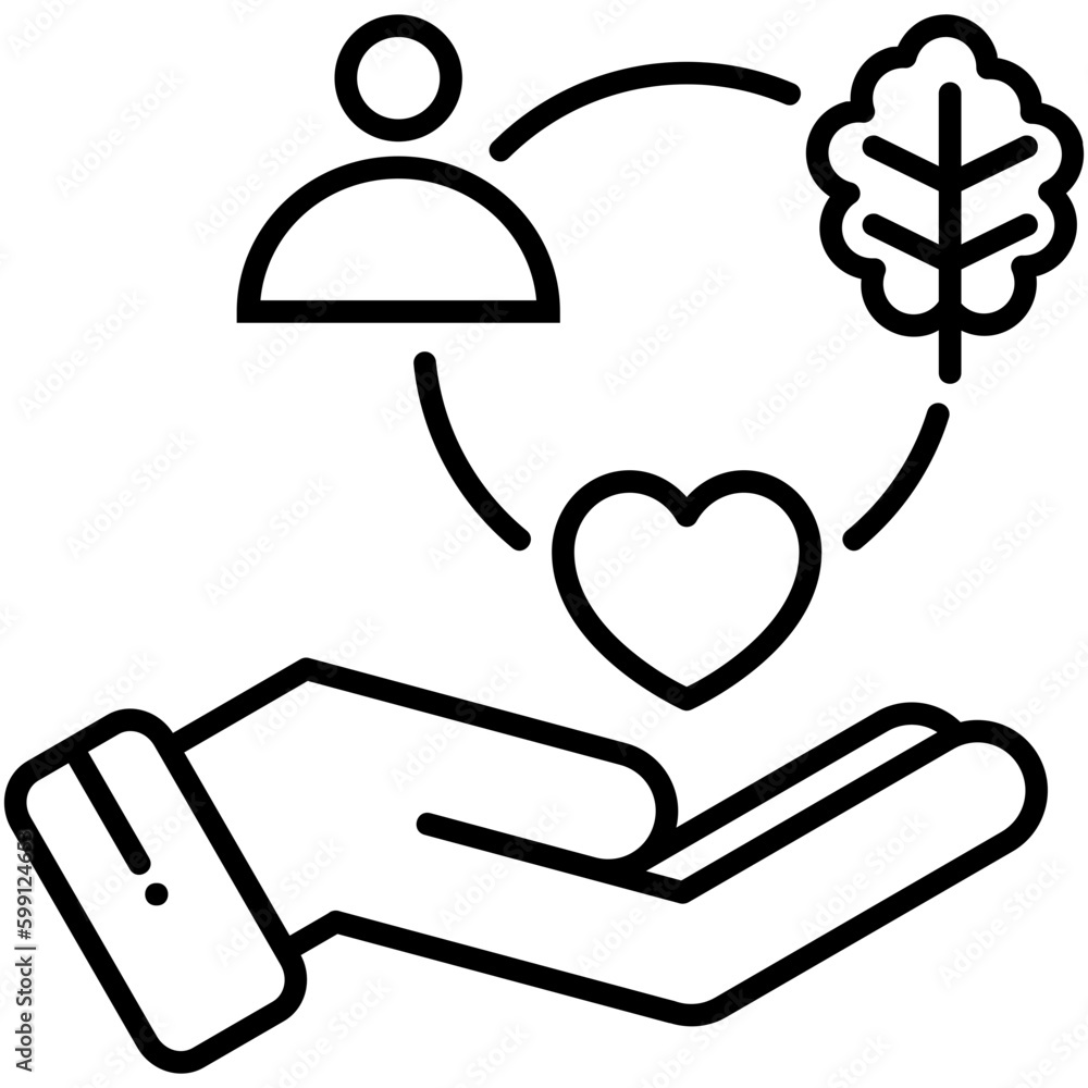 CSR Icon. Corporate Social Responsibility Symbol. Line Icon Vector ...