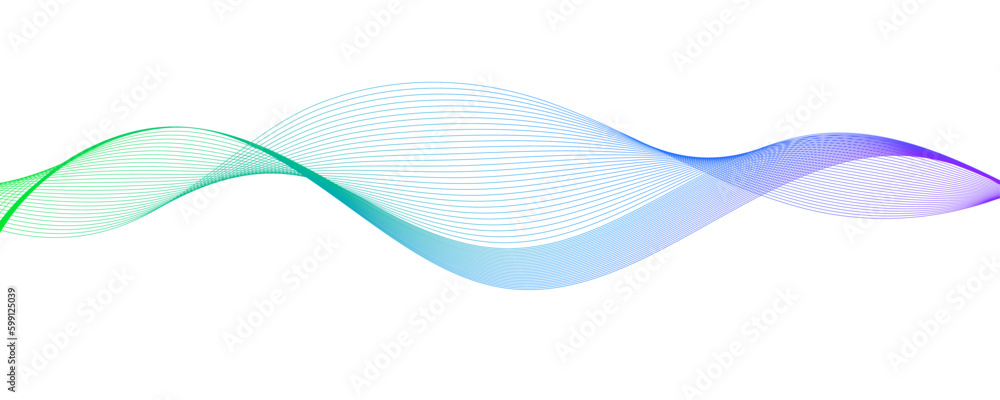 Smooth flowing wave lines. Abstract curved wavy stripes. Light green ...