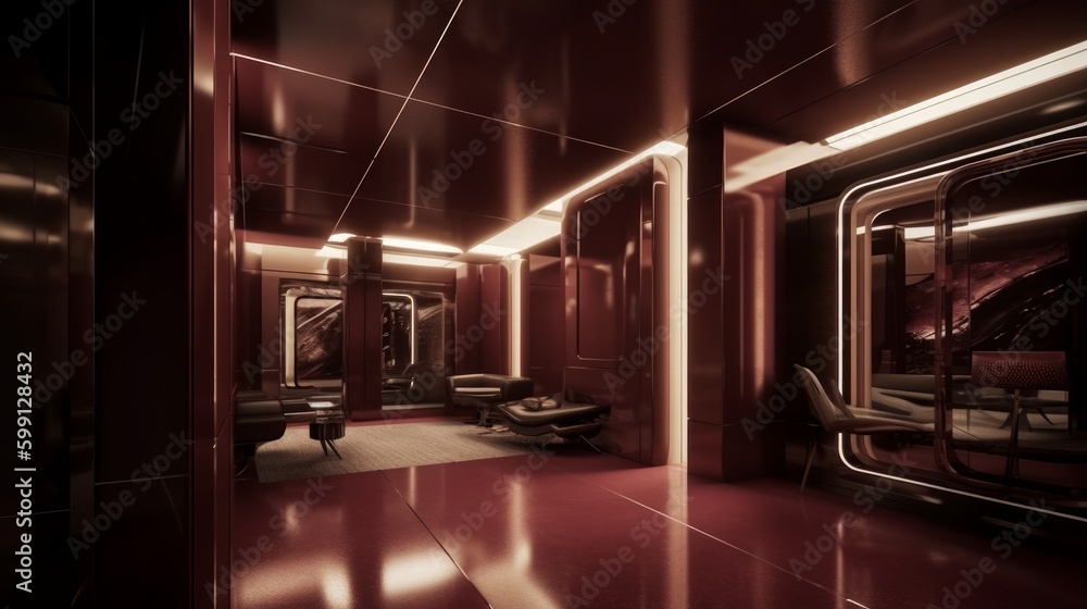 Experience Luxurious Interior of a Bionic Design with Bronze and Maroon ...