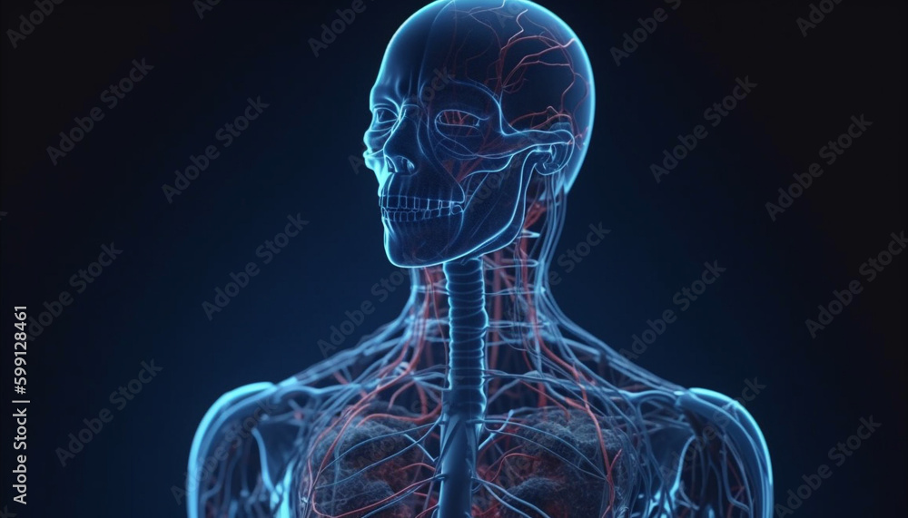 Human chest x ray reveals healthy bone structure generated by AI Stock ...