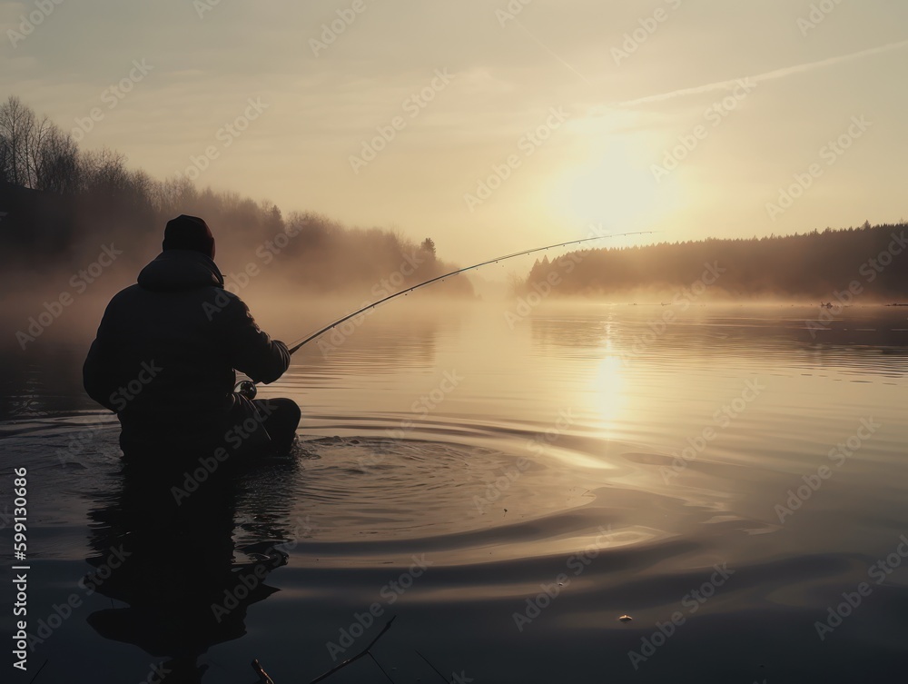Fishing for Fun: Recreational Sport Fishing on a River for sport ...