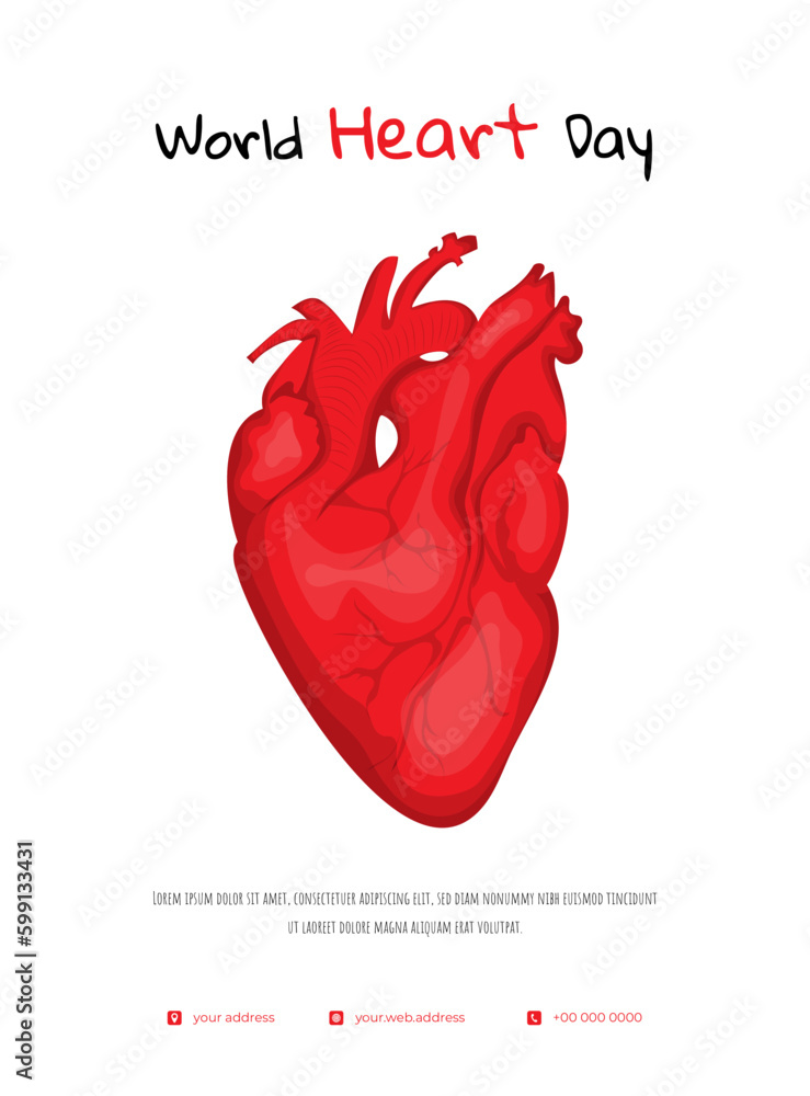 Human heart design in cartoon red and white background design for ...