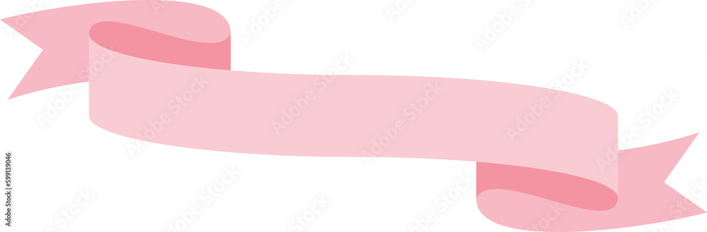 Pastel pink ribbon banner, badge, label, title box, clip art, png ...