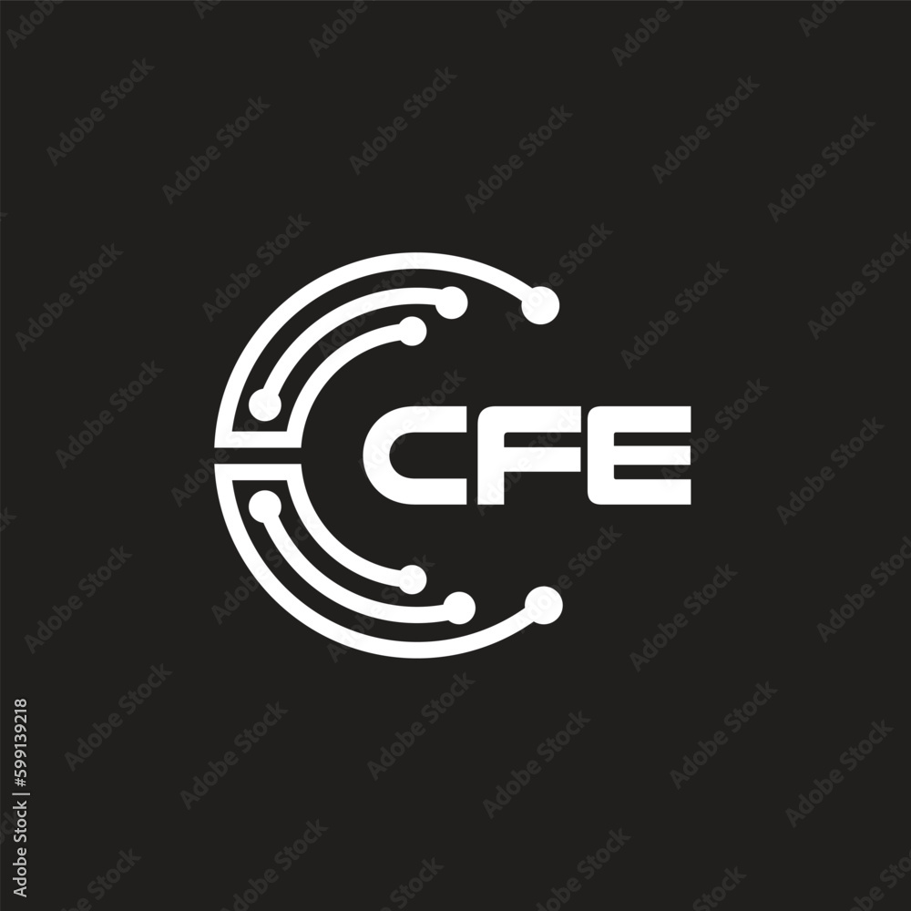 CFE letter technology logo design on black background. CFE creative ...
