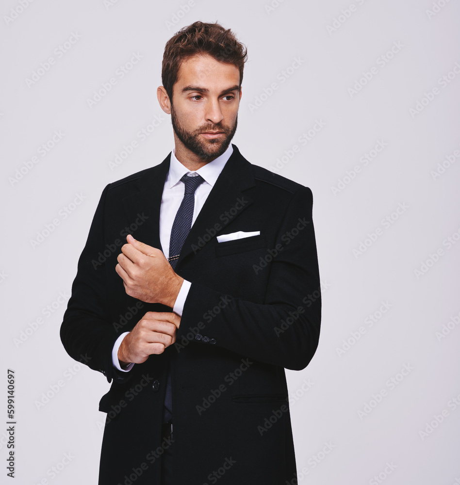 Business, thinking and man with ideas, suit and executive agent ...