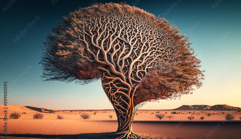 Brain shaping tree, symbolizing emotional intelligence Stock ...