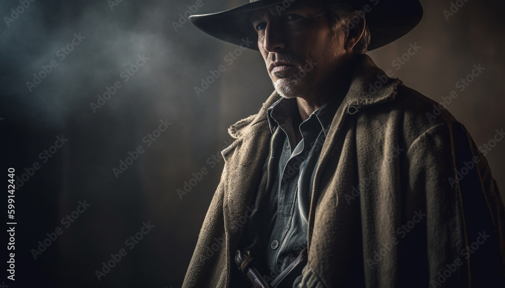 Confident senior cowboy exudes elegance and machismo generated by AI ...