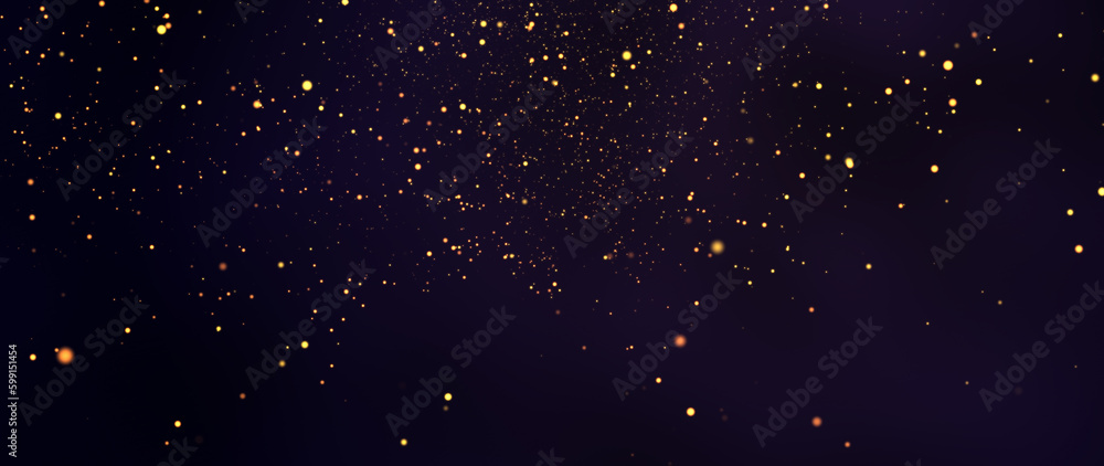 Banner gold particles abstract background with shining golden Floating ...