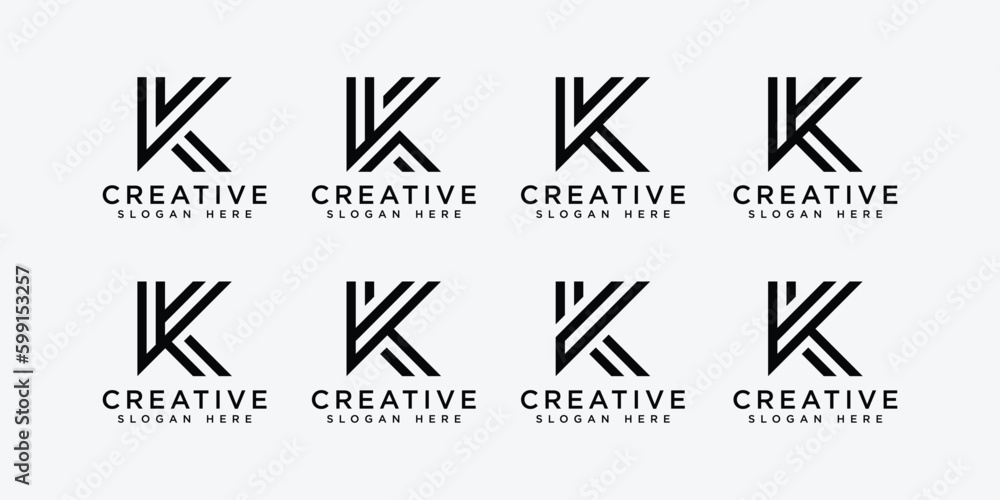 set of letter k logo vector design template Stock Vector | Adobe Stock