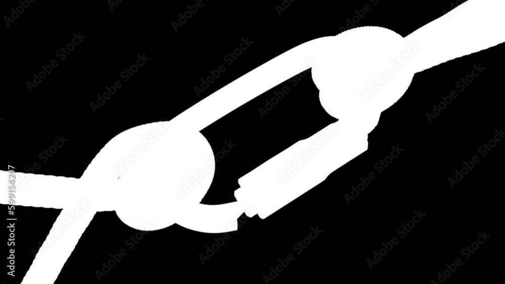 Abstract cord and rope and paracord animation with alpha mask. Tangling ...