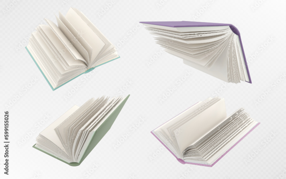 Open fly school paper book vector illustration isolated on white ...