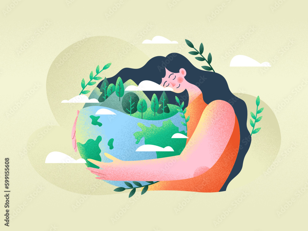 Ecology Environment Nature Green Earth Illustration Set Plants ...