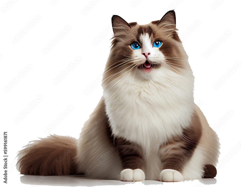 cat on a transparent background (PNG). AI-generated. Stock Illustration ...