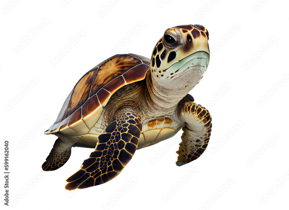 turtle on a transparent background (PNG). AI-generated. Stock ...