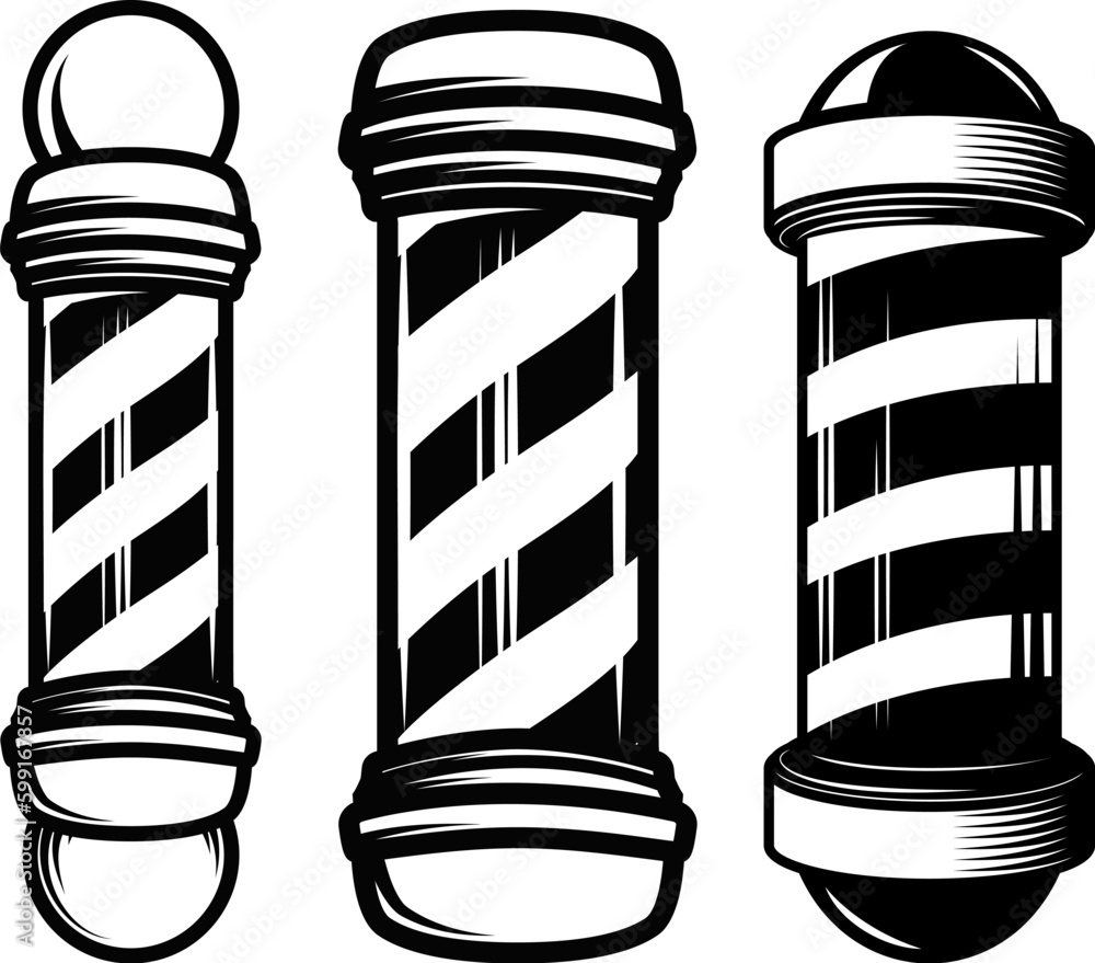 Barber pole. Design element for logo, label, sign, emblem. Vector illustration Stock Vector ...