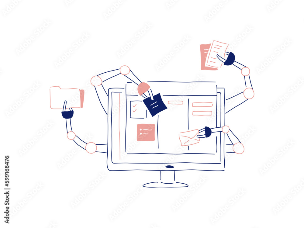 Email Productivity Illustration Work Working Employee Teamwork Company ...
